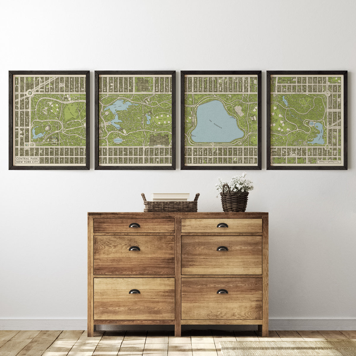 Central Park Map Art Print Set, New York City – Blue Monocle Maps