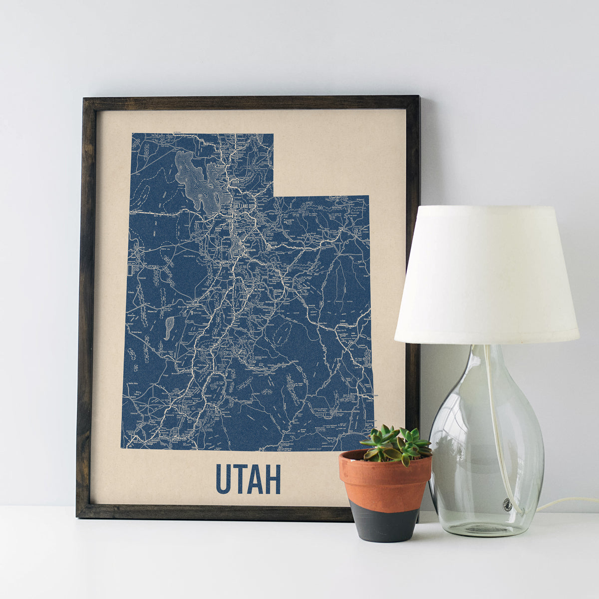 Utah Vintage Road Map, Blue on Beige #1 – Blue Monocle Maps