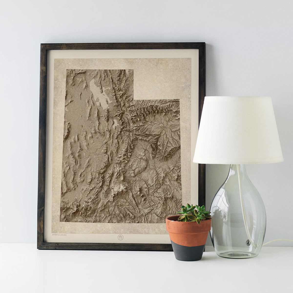 Utah Relief Map Art Print, Sepia, Vintage Style – Blue Monocle Maps