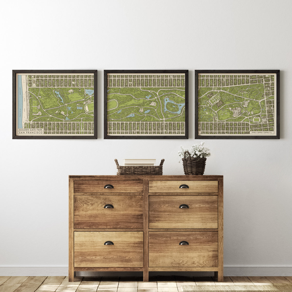 Golden Gate Park Map Art Print Set, San Francisco – Blue Monocle Maps