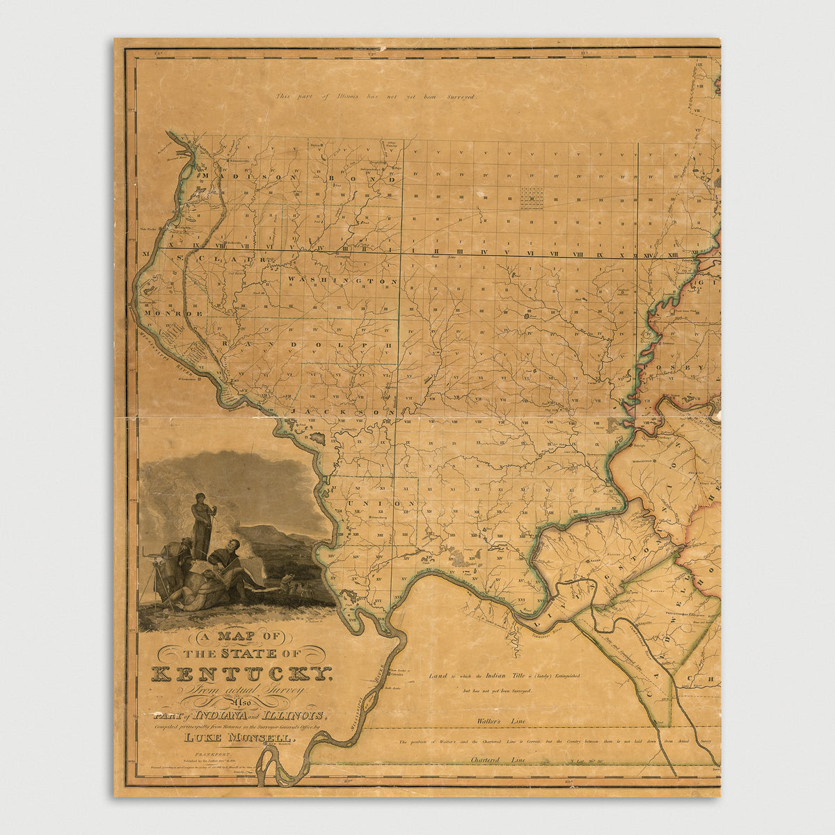Kentucky Antique Map Art Print Set (1818) – Blue Monocle Maps